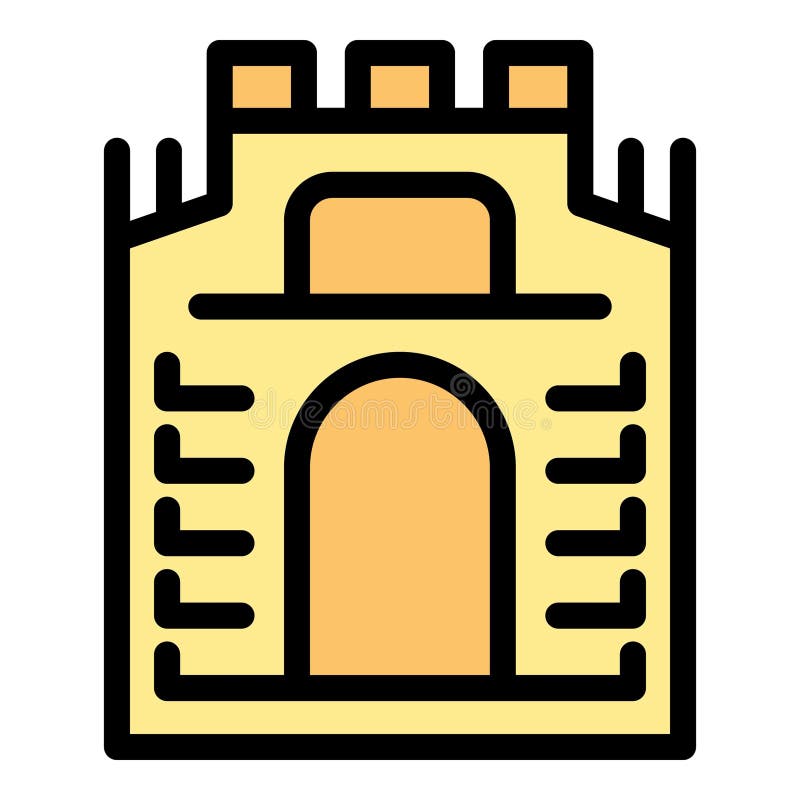 Medieval Castle Gate with Stone Arch Protecting Entrance Stock Vector ...