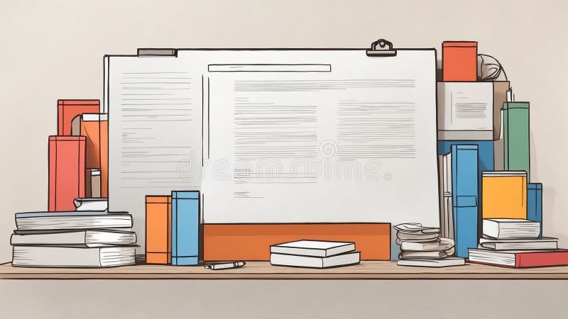 A Simple Drawing of Office Documents Stock Image - Image of brand ...