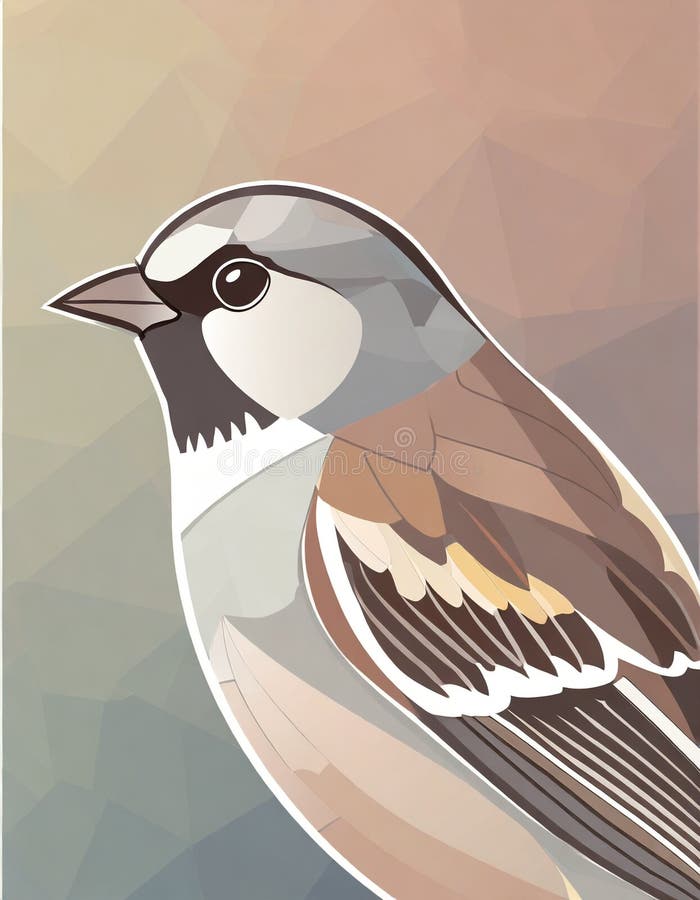 Simple Drawing of a Sparrow Stock Illustration - Illustration of ...