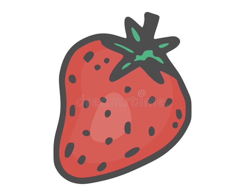 Simple Drawing Strawberry Berry Bright New Vector Stock Vector ...