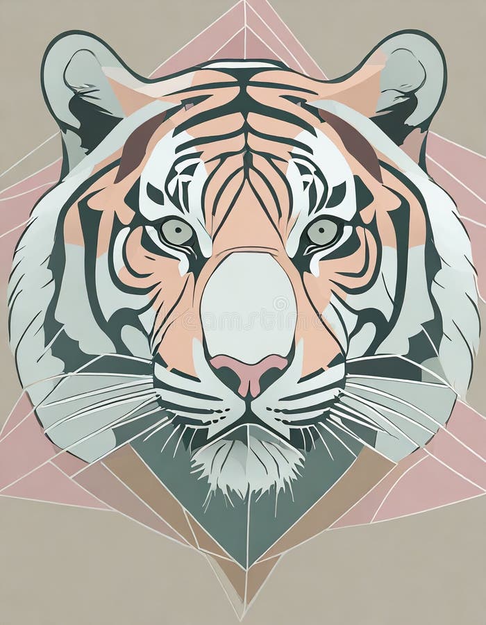 Simple drawing of a tiger stock illustration. Illustration of abstract ...