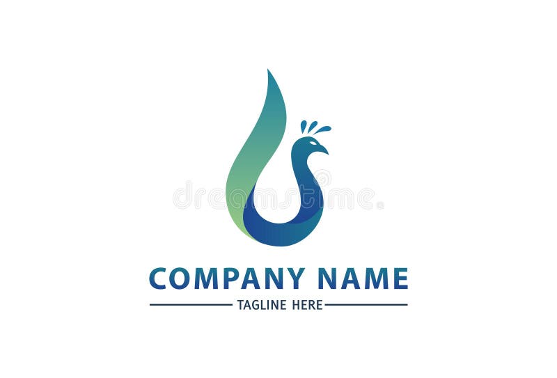 Simple Drop Abstract Bird Flat Logo Design Stock Vector - Illustration ...