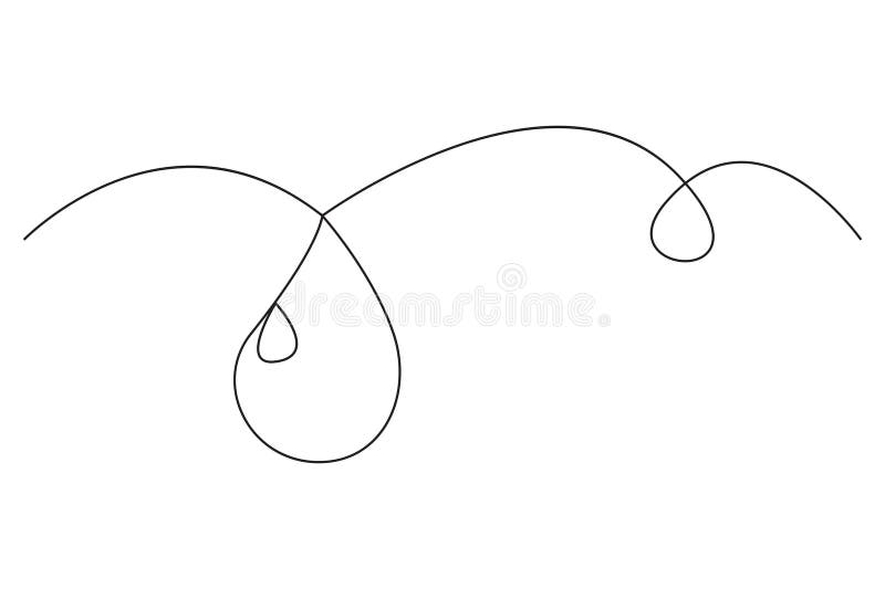 Simple Drop Icon. Single Line Drawing. Minimalist Vector Design. Black ...