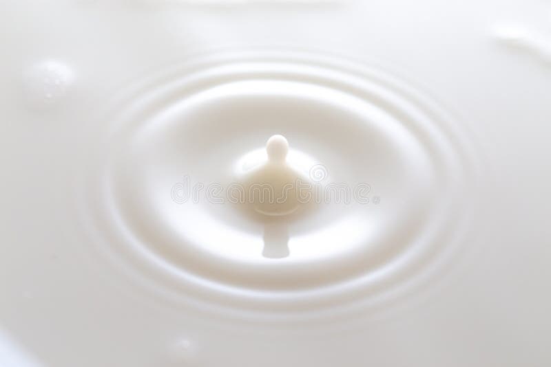 Simple Drop of Milk into a Bowl of Milk Stock Photo - Image of lactose ...