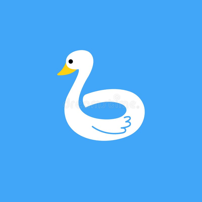 Simple Duck Pool Float Vector Illustration. Playful White Duck ...