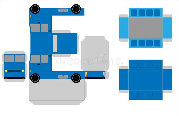 Simple Dump Truck Paper Model Stock Vector - Illustration of truck ...