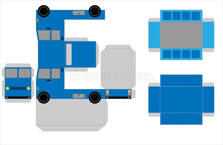 Simple Dump Truck Paper Model Stock Vector - Illustration of truck ...