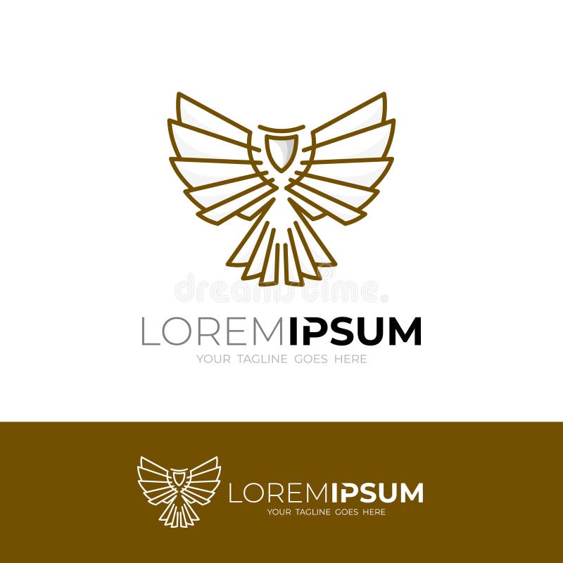 Simple Eagle Logo with Line Design Vector, Falcon Icon Stock Vector ...