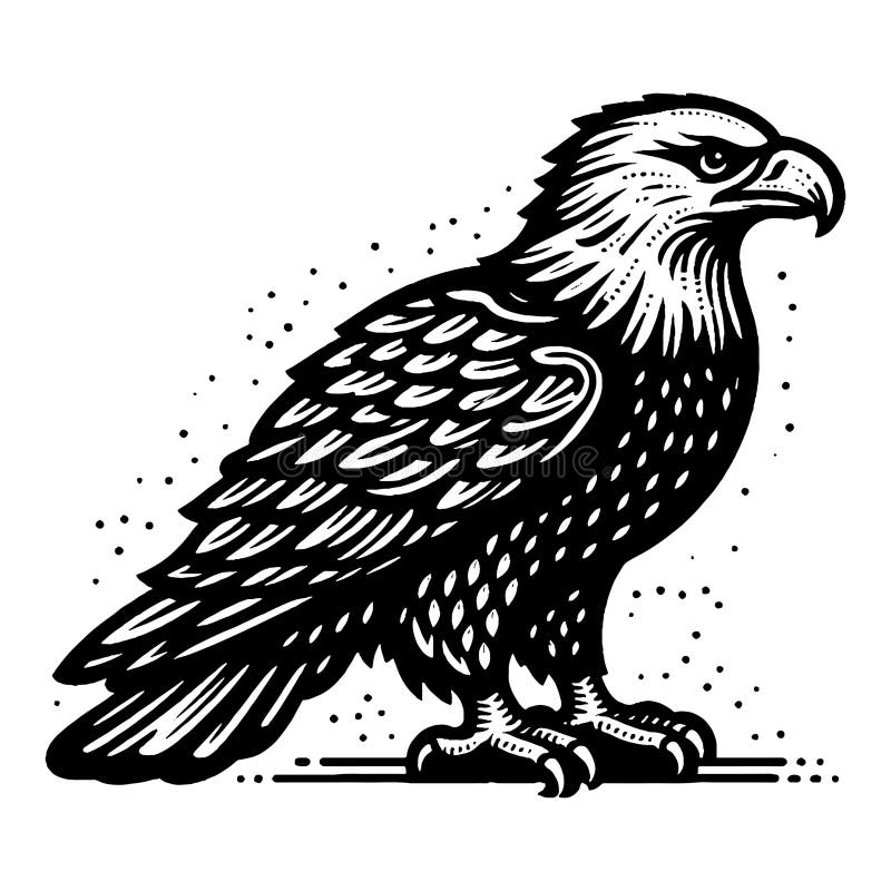 Vintage Eagle Head Side View Concept Stock Vector - Illustration of ...