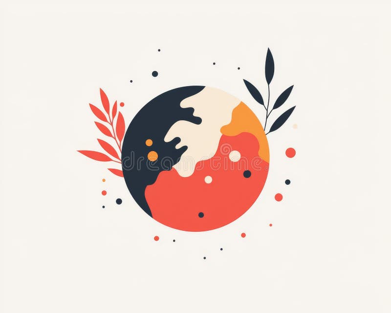 A Simple Earth Day Logo Featuring an Abstract Earth, Green Highlights ...