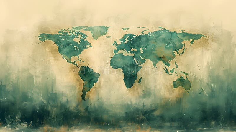 Simple Earth Map Illustration - Empty Space Background for Creative ...