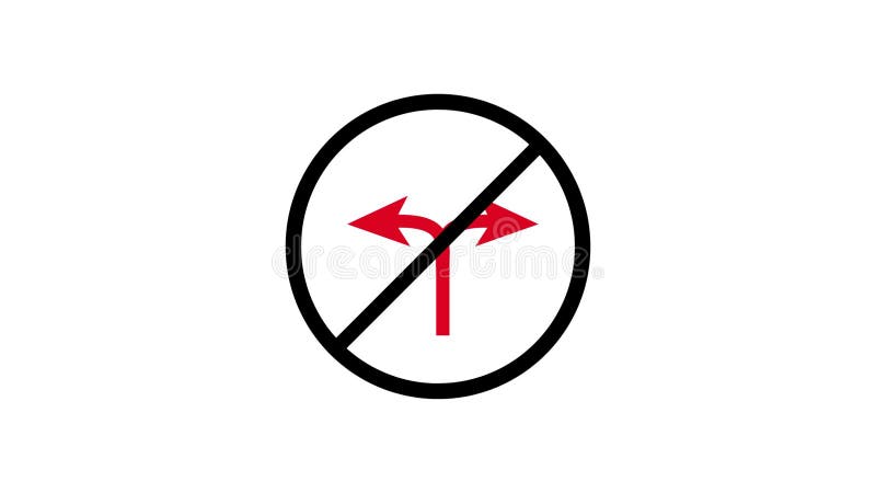 Prohibited Left Turn Sign - No Left Turn Allowed Stock Footage - Video ...