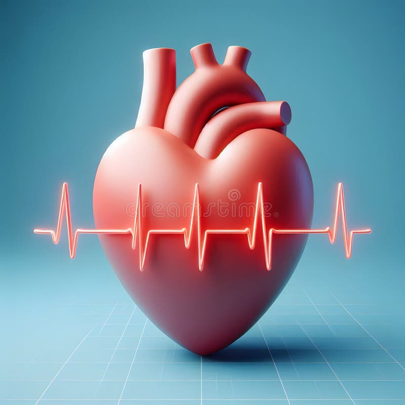 A Simple ECG Wave with an Isolated Background Stock Illustration ...