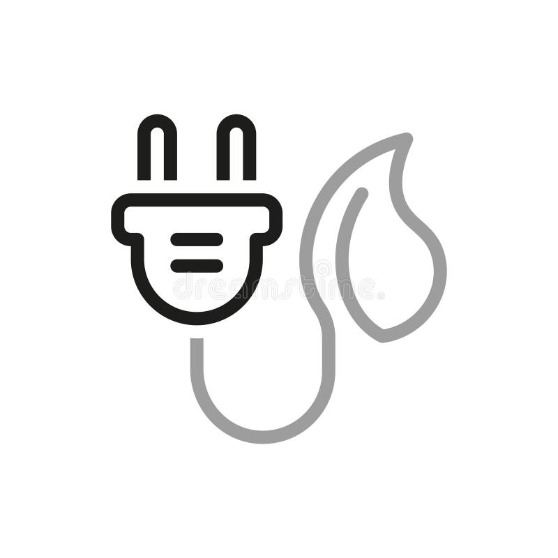 Simple of Eco Electricity Vector Line Icon. Icon for Renewable Energy ...