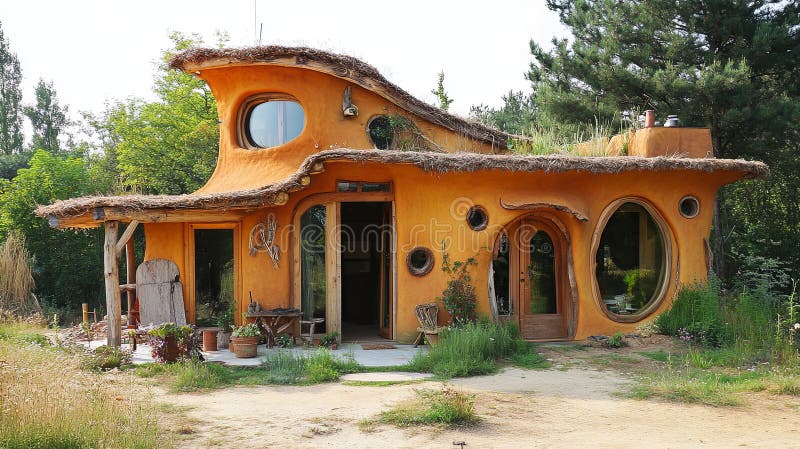 Simple Eco Home with Recycled Features. Stock Photo - Image of ...