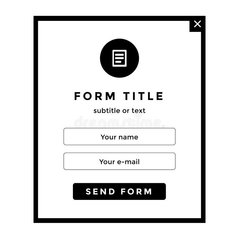 Simple Editable Form Template with Two Text Fields. Vector Template ...