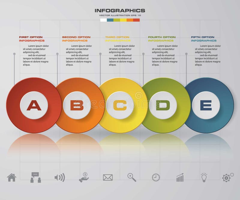 Simple&Editable 5 Steps Chart Diagrams Template/graphic or Website ...