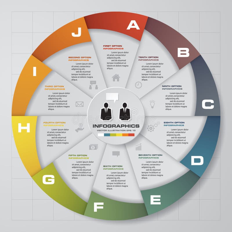Simple Editable 10 Steps Chart Diagrams Template Graphic Website Layout ...