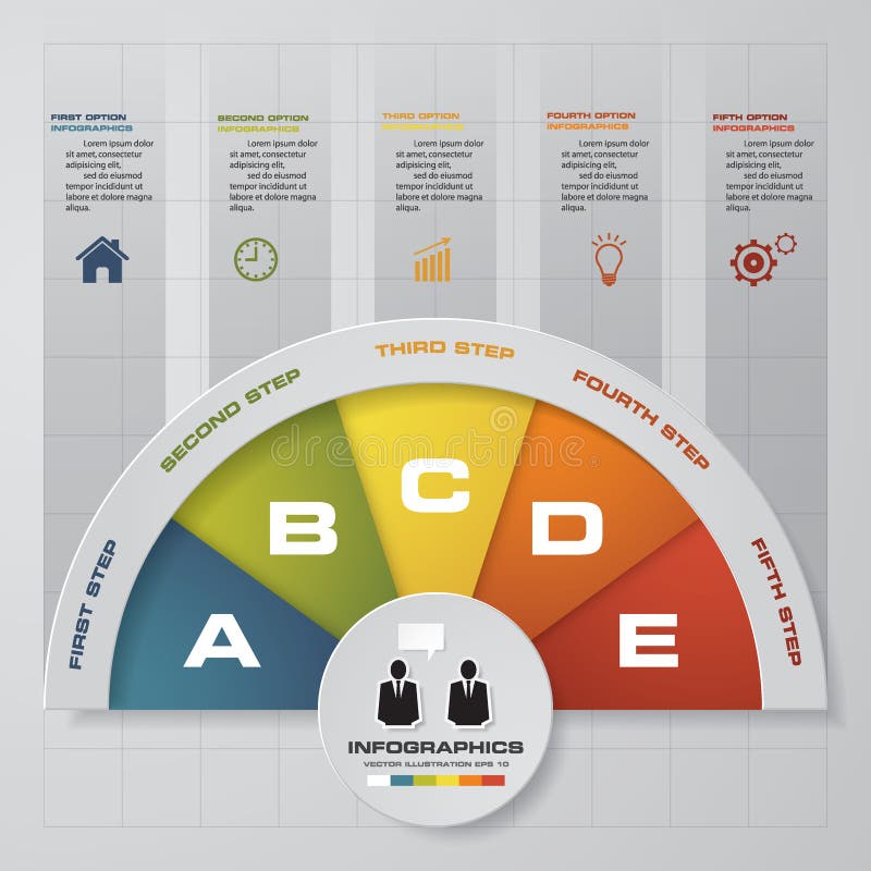 Simple&Editable 5 Steps Chart Diagrams Template/graphic or Website ...