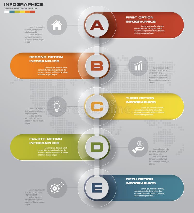 Simple&editable 5 Steps Process. Simple&Editable Abstract Design ...
