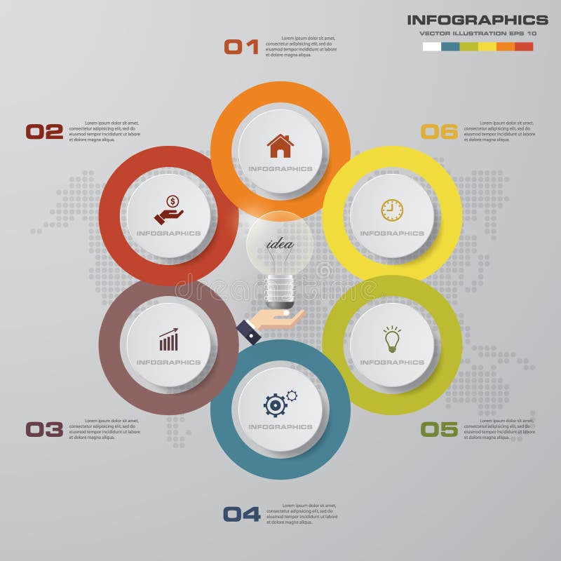 Simple&editable 6 Steps Process. Simple&Editable Abstract Design ...