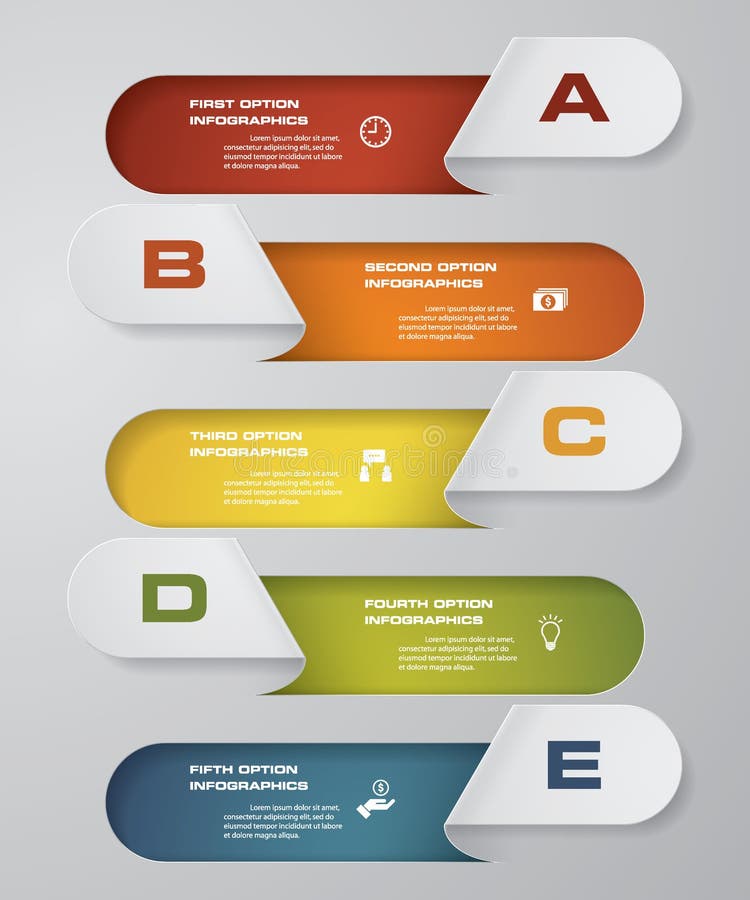 Simple&editable 5 Steps Process. Simple&Editable Abstract Design Element. Vector Stock Vector ...