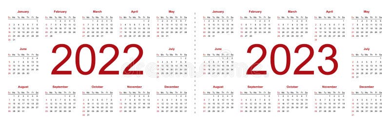 Simple Editable Vector Calendars for Year 2022 2023. Week Starts from ... Simple Editable Vector Calendars for Year 2022 2023. Week Starts from ...
