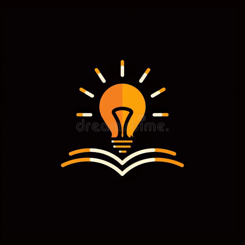 Simple Education Logo with a Light Bulb and a Book. Stock Illustration ...