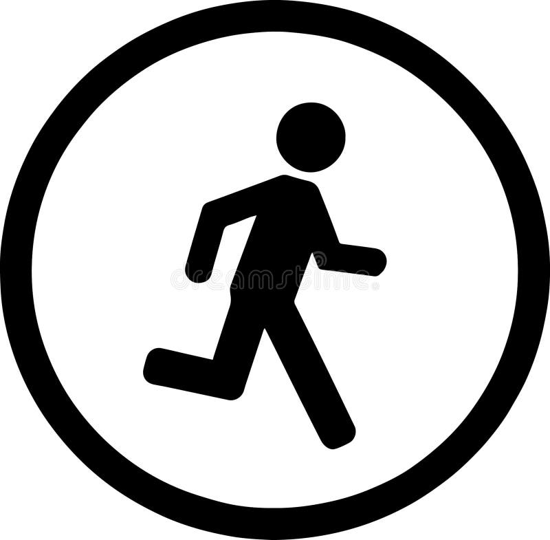 Running Person Icon in a Circle: Simple and Bold Graphic Design Stock ...