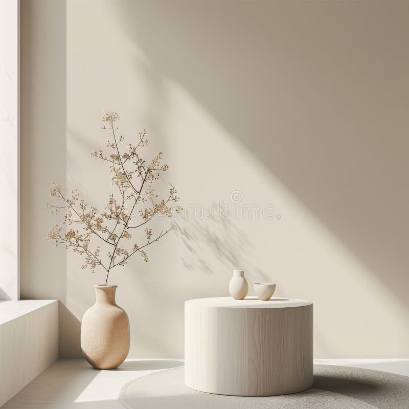 Simple yet Effective Mockup Scene with a Neutral Background. Stock ...