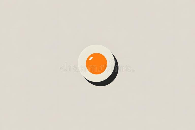 Simple Egg Yolk Illustration: Minimalist Design Stock Illustration ...