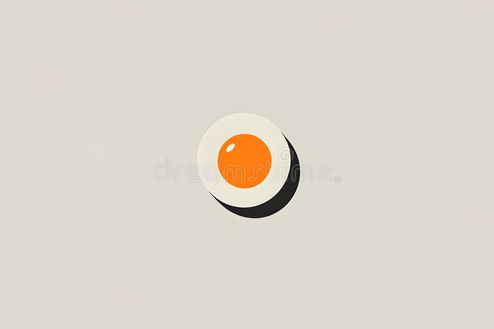 Simple Egg Yolk Illustration: Minimalist Design Stock Illustration ...