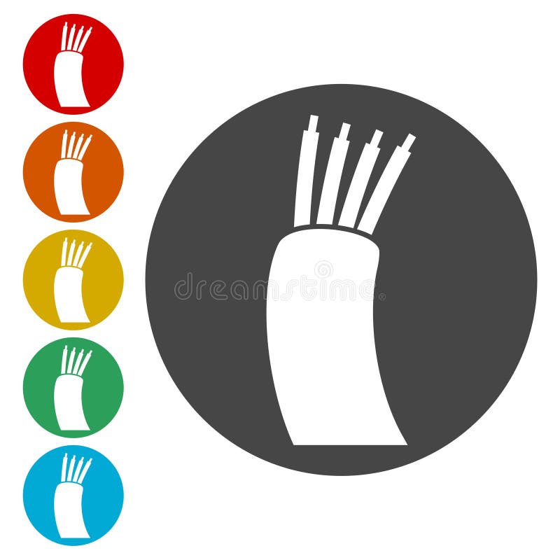 Simple Electric Cable Vector Icons Set Stock Vector - Illustration of ...