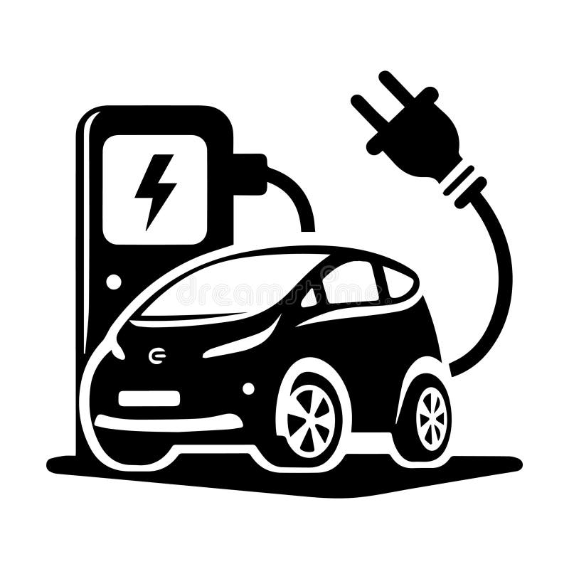 Simple Electric Car Vector Icon Modern Logo Illustration. Stock Vector ...