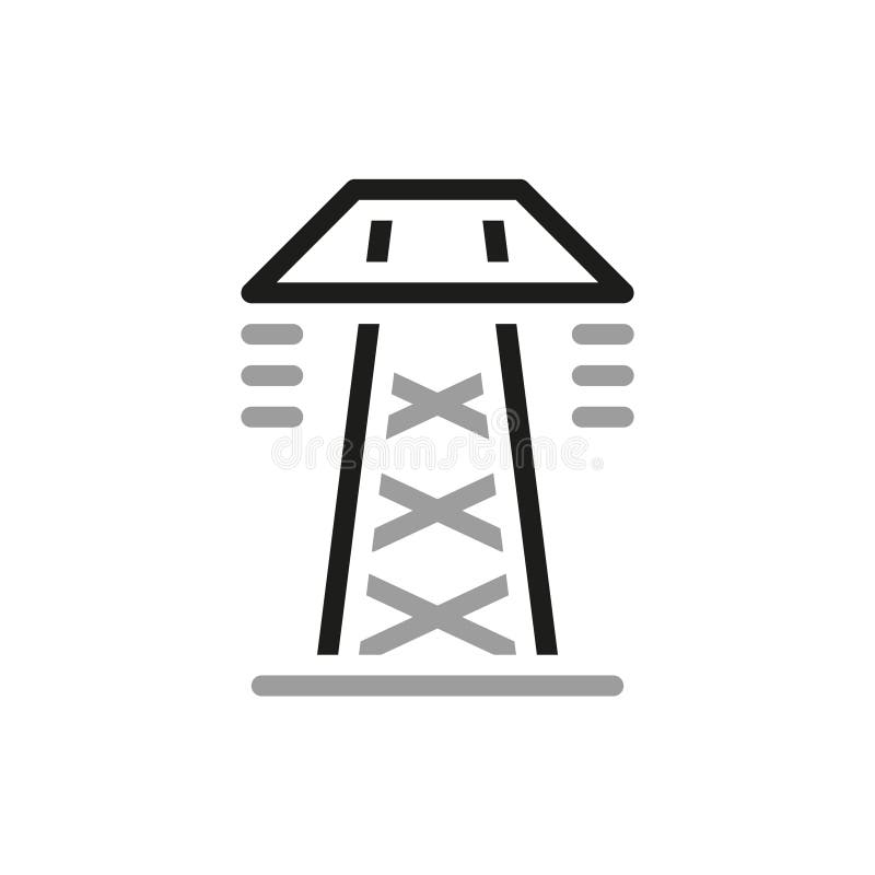 Simple of Electric Pole Vector Line Icon. Icon for Renewable Energy ...