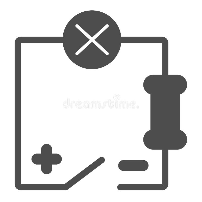 Simple Electrical Circuit Solid Icon, Electrician Service Concept ...