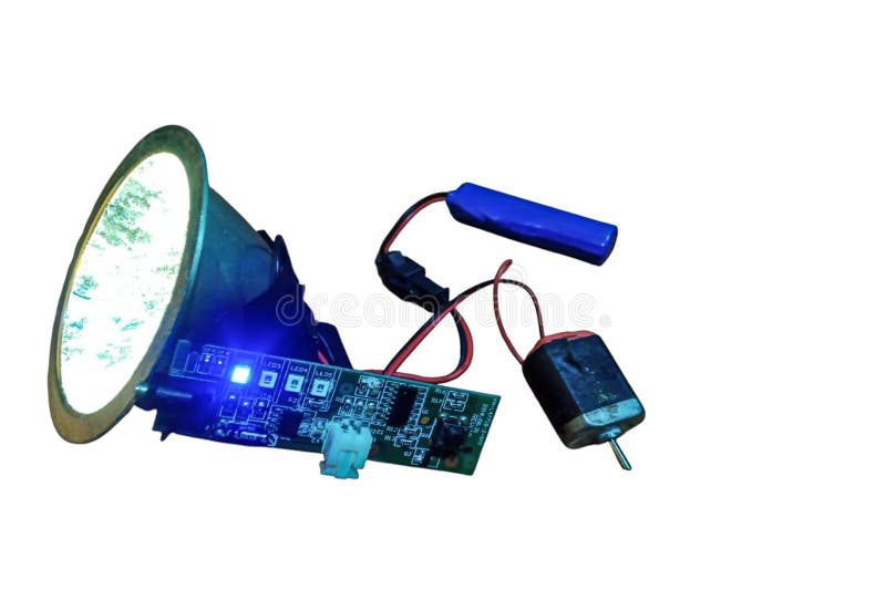 Simple Electronic Circuit with DC Motor, Battery and Circuit Board ...