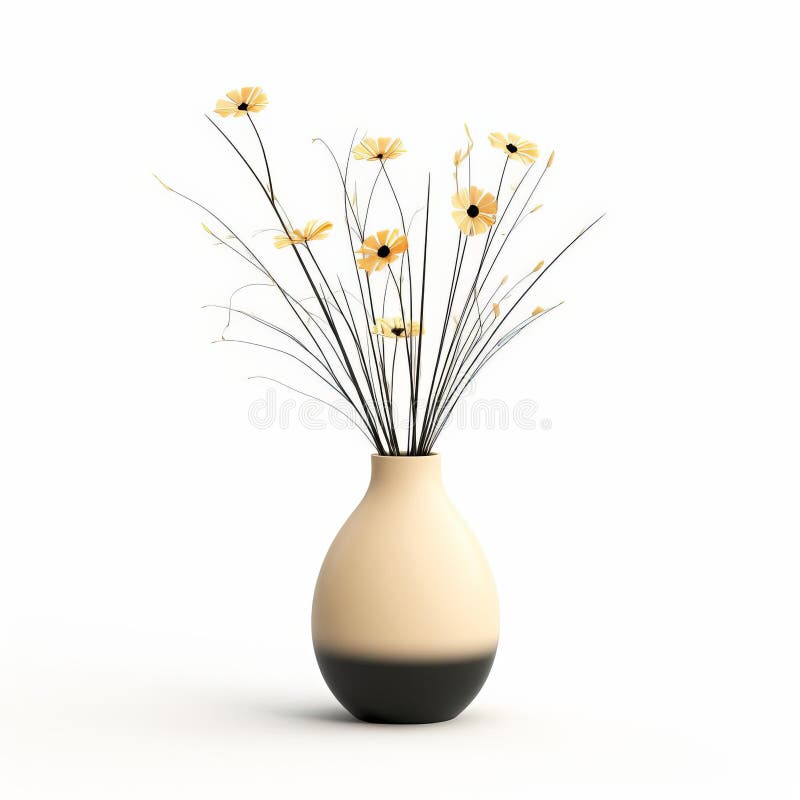 Simple Elegance: Gradient Vase with Yellow Flower Bouquet Stock ...