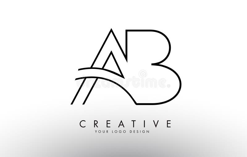 Simple and Elegant AB a B Letters Logo with a Monogram Concept Design ...