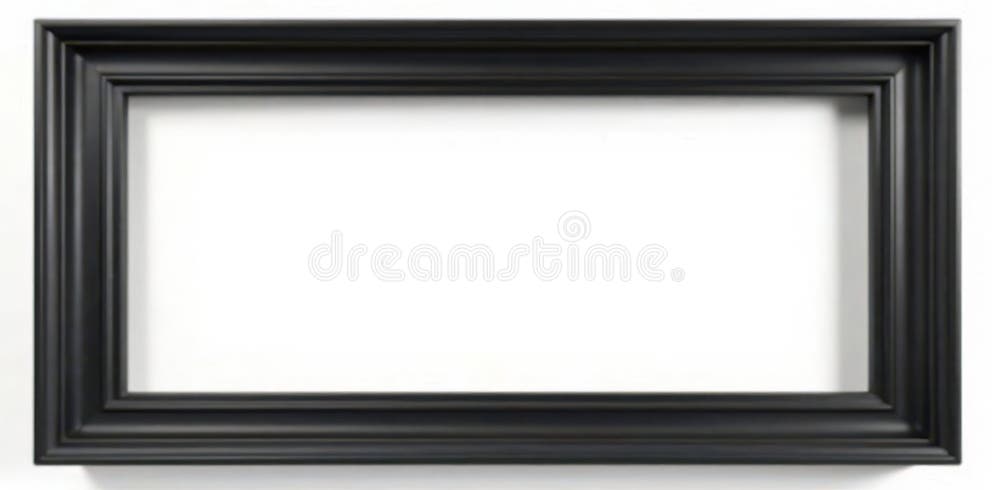 Simple, Elegant Black Frame Isolated on White , Empty Frame, Shadow ...