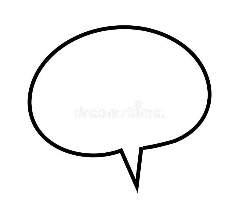 Simple and Elegant Black Outline of a Speech Bubble Symbolizing Open ...