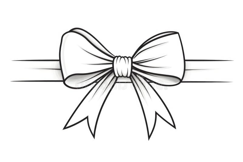 Simple and Elegant Black and White Drawing of a Bow, Perfect for ...