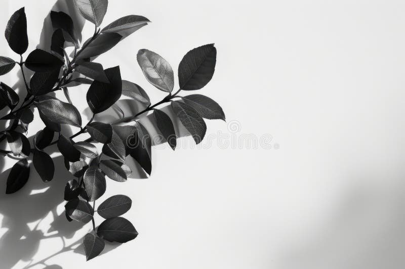 A Simple, yet Elegant Black and White Photo of a Plant Stock Image ...