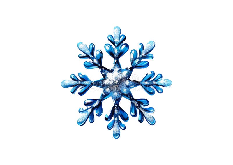 A Simple and Elegant Blue Snowflake on a White Background. Stock ...