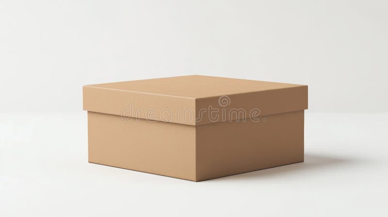 A Simple, Elegant Brown Cardboard Box on a Neutral Background, Perfect ...