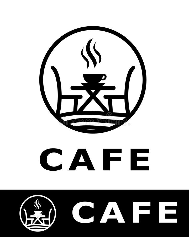 Simple and Elegant Cafe Logo Featuring a Steaming Coffee Cup on a Table ...
