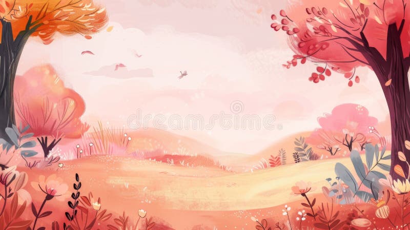 Simple and Elegant Cartoon Background with Hand-drawn Charm. Stock ...