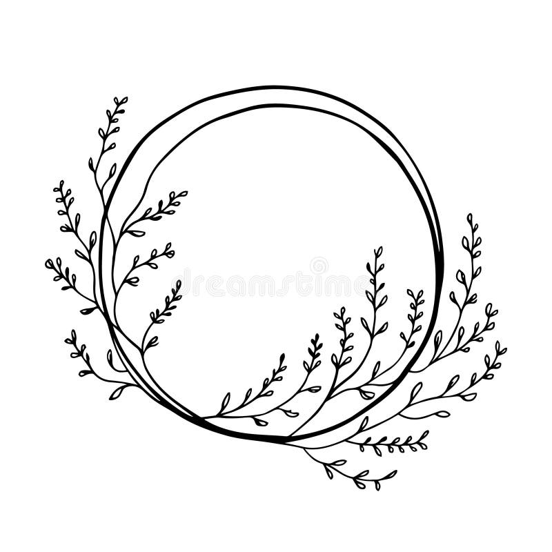A Simple yet Elegant Circular Botanical Frame. Perfect for Logo Design ...
