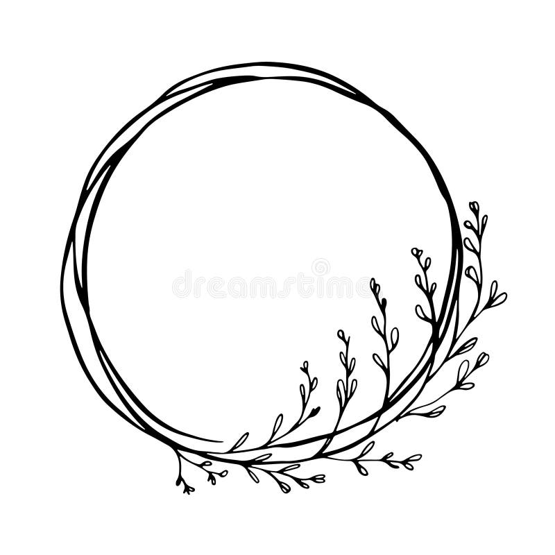 A Simple yet Elegant Circular Botanical Frame. Perfect for Logo Design ...