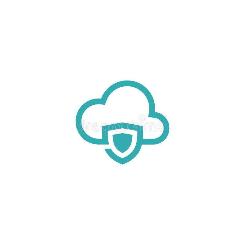 Simple Elegant Cloud Security for Data Storage Logo Design Stock ...